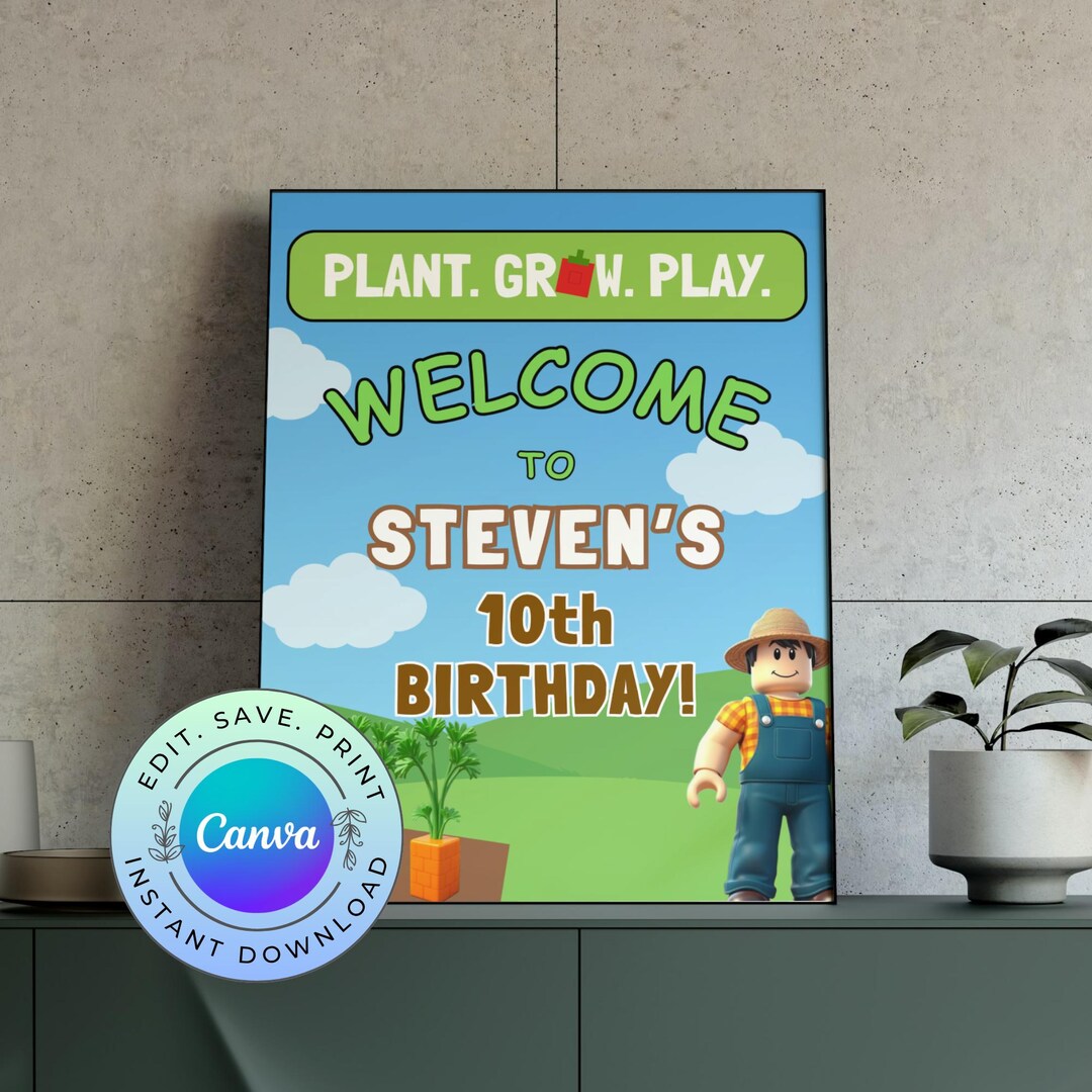 Editable Grow A Garden Party Welcome Sign,printable Grow A Garden ...