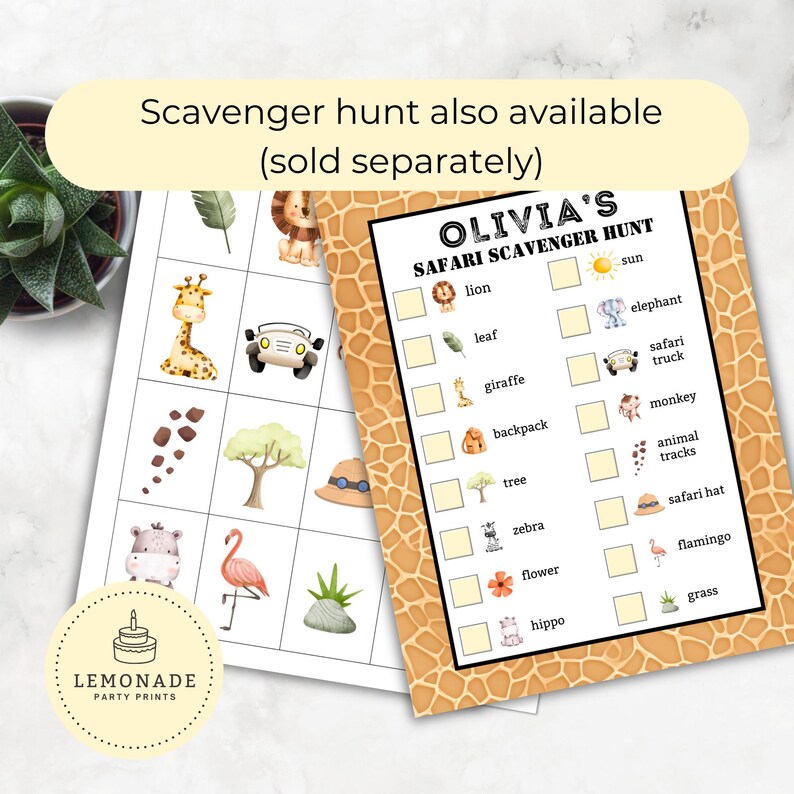 Safari Birthday Bingo, Printable Animal Birthday Game, Wild One Party ...