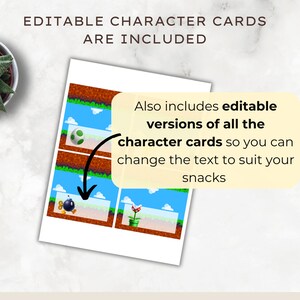 Editable Mario Party Food Label Cards, Printable Mario Food Tents ...