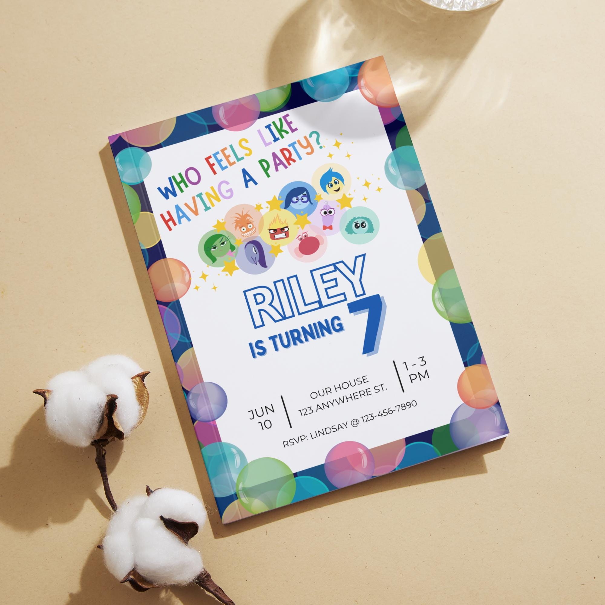 Inside Out Invitation Editable Inside Out 2 Invite DIGITAL DOWNLOAD - Etsy