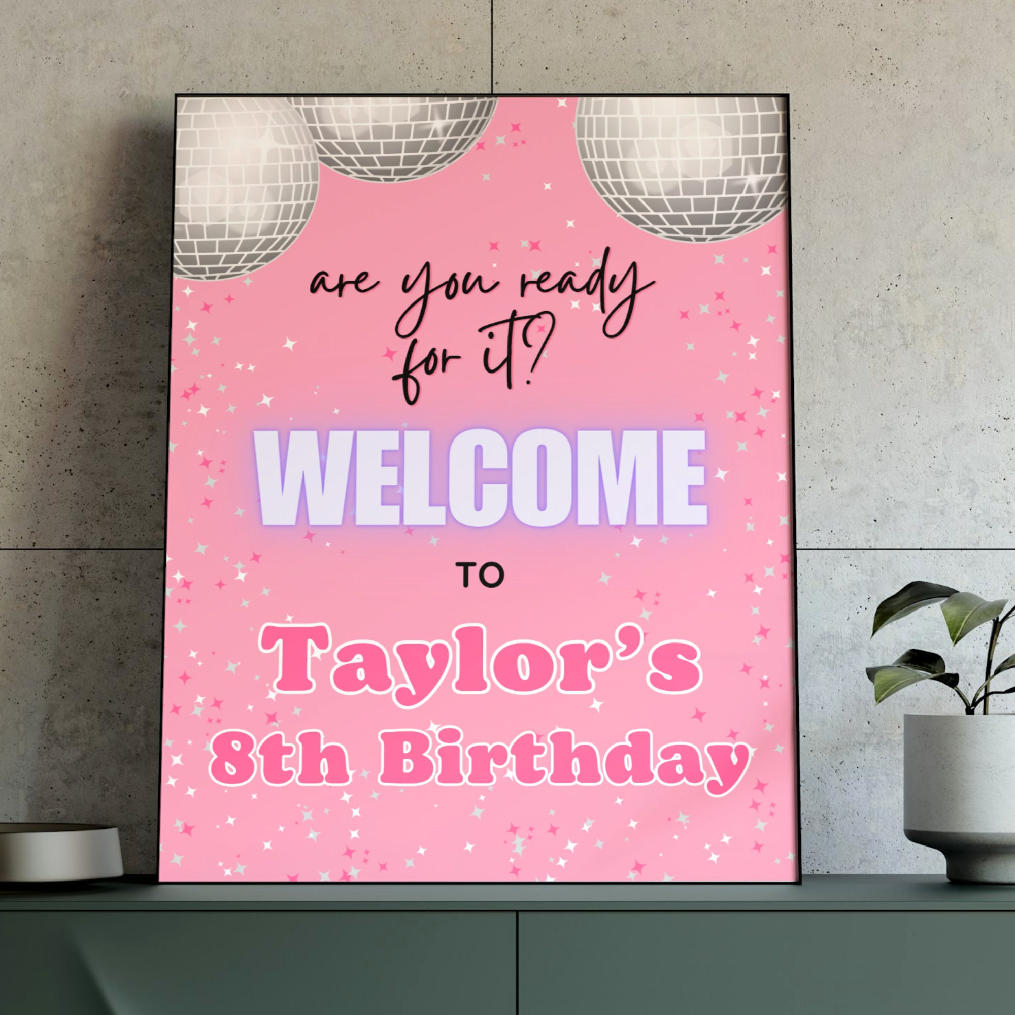 Editable Swiftie Birthday Welcome Sign, Printable Swiftie Party Sign ...