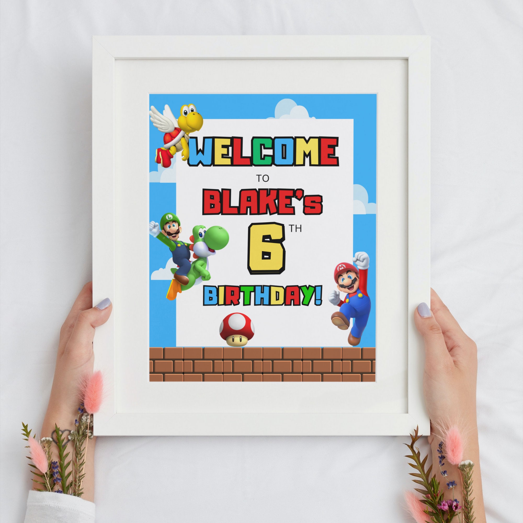 Editable Mario Birthday Welcome Sign, Printable Mario Party Welcome ...