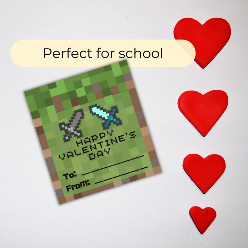 Printable Pixel Craft Valentine's Cards Variety Pack, Video Game ...