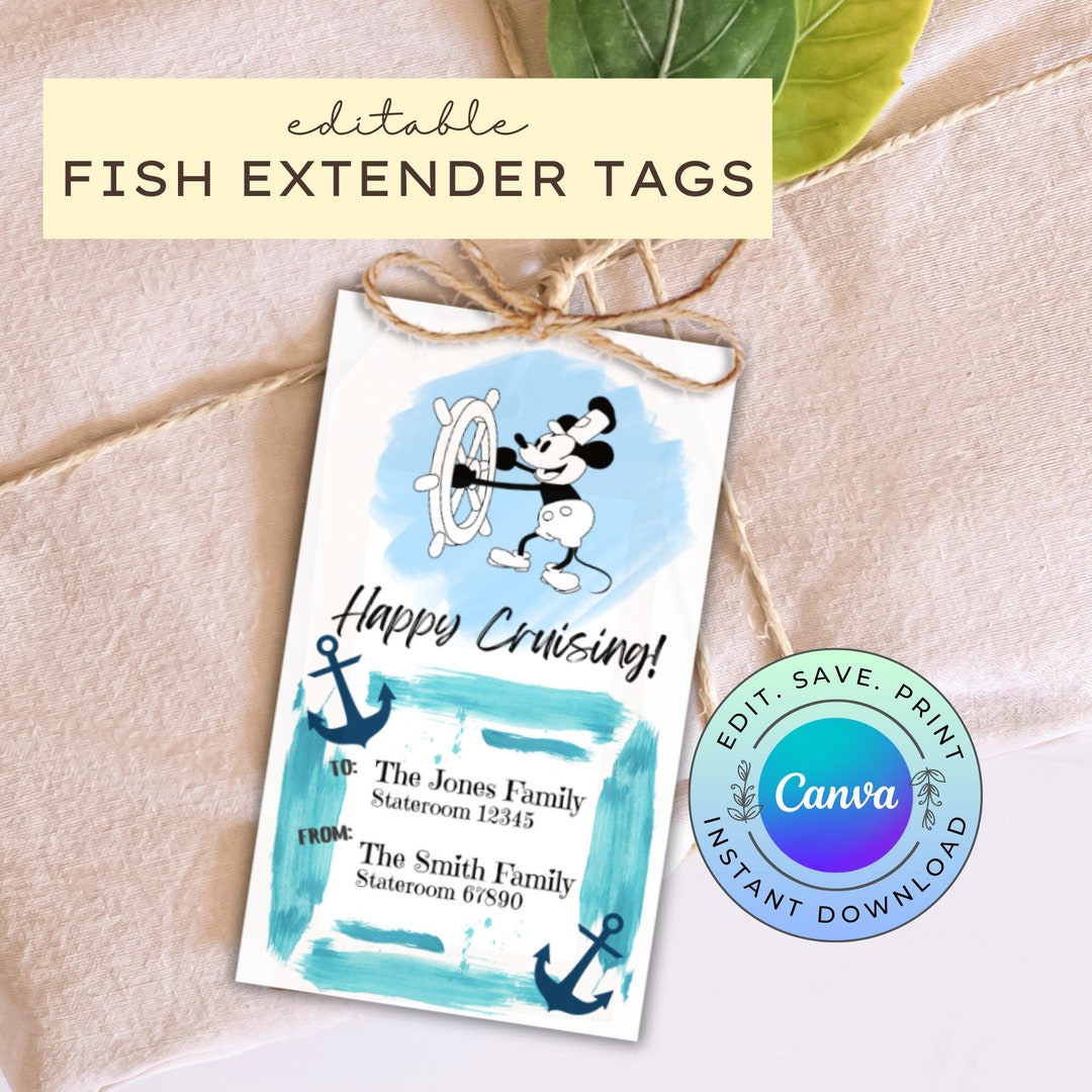 Editable Fish Extender Tags, Printable Cruise Fish Extender Tag ...