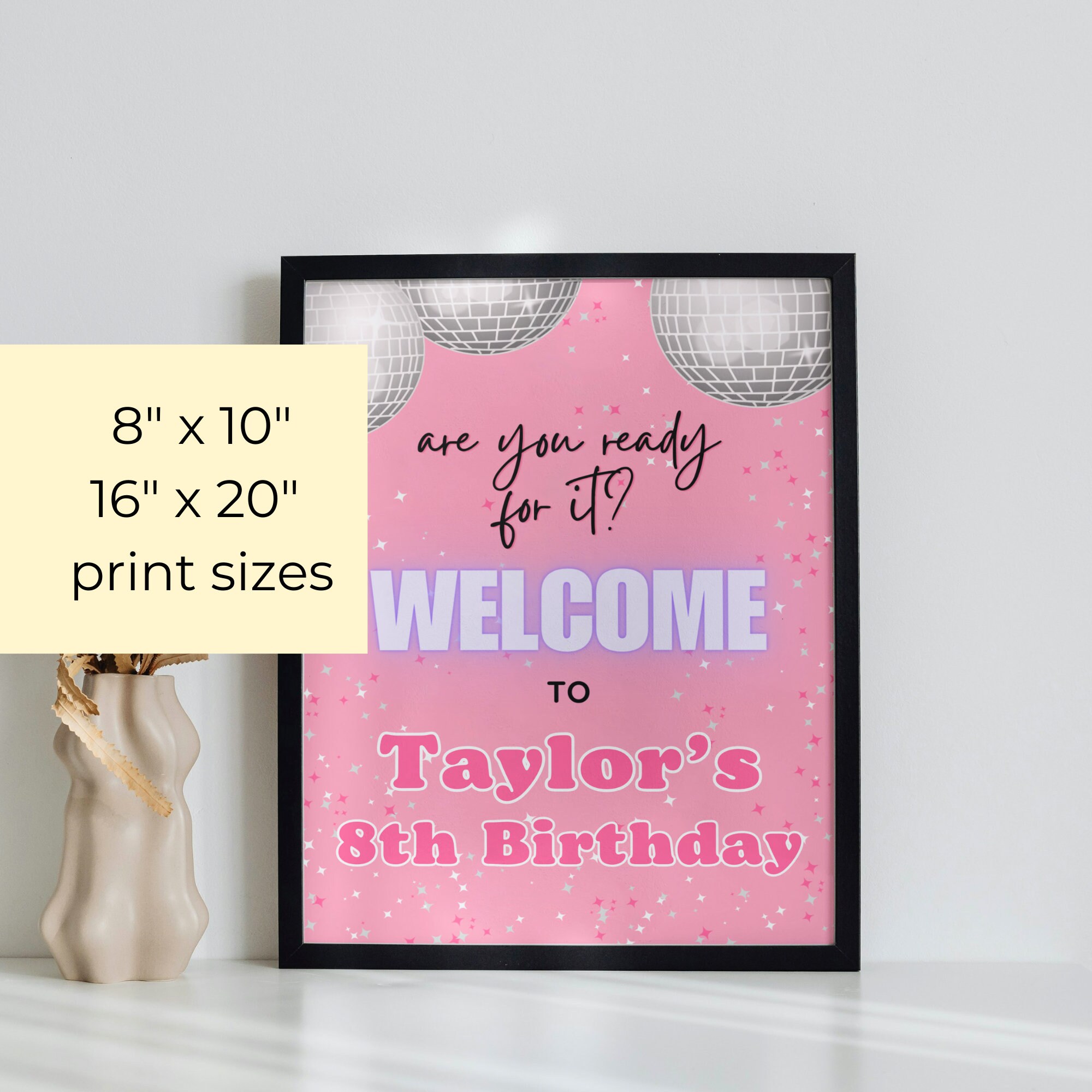Editable Swiftie Birthday Welcome Sign, Printable Swiftie Party Sign ...
