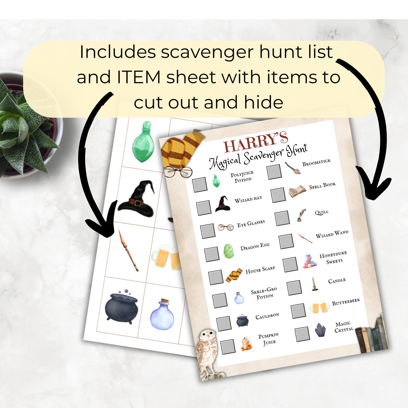 Personalizable Wizard Scavenger Hunt, Printable Magic School Scavenger ...