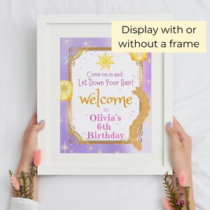 Rapunzel Welcome Sign, Editable Rapunzel Birthday Sign, Printable ...