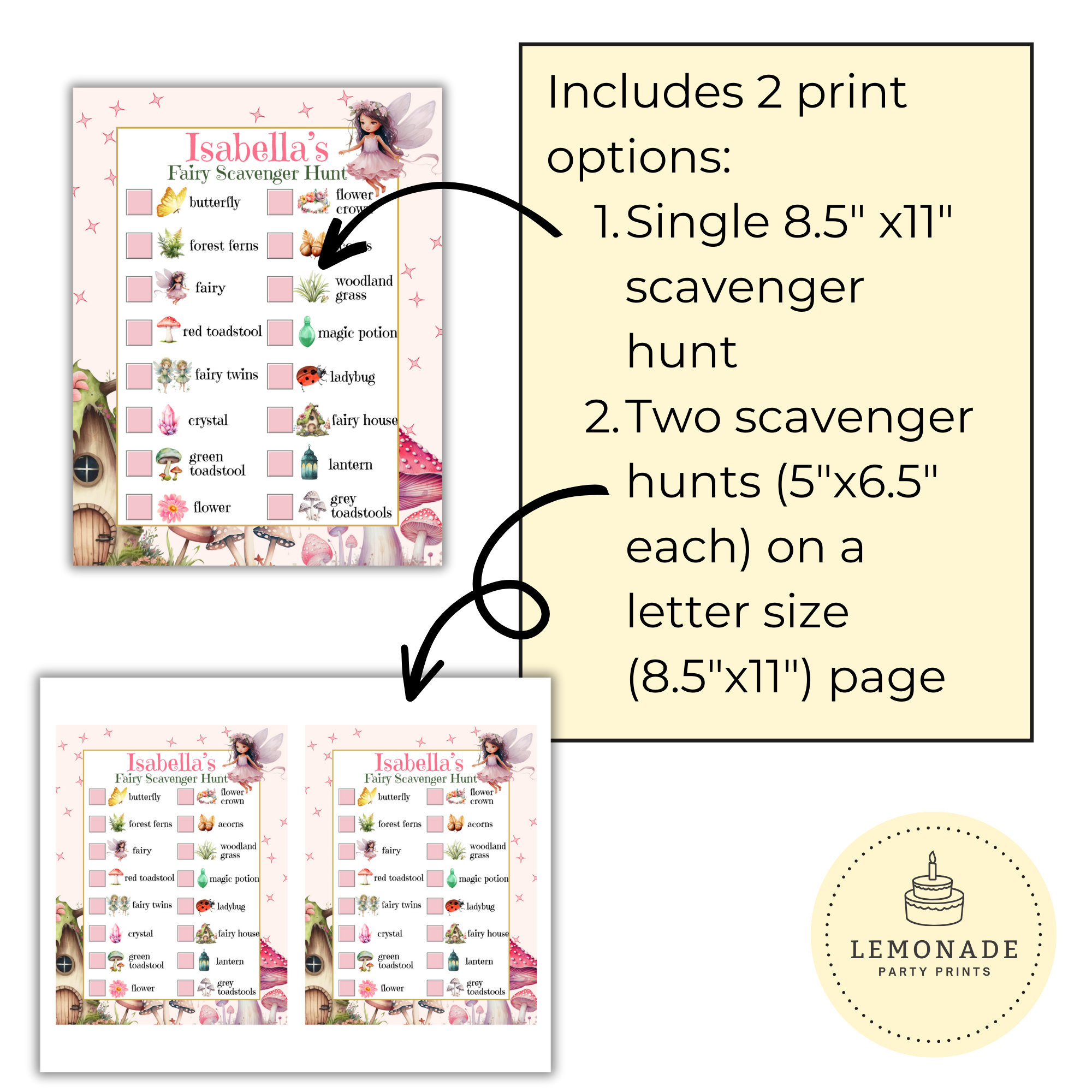 Personalizable Fairy Scavenger Hunt, Birthday Party Game (digital ...
