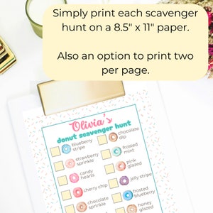 Personalizable Donut Scavenger Hunt, Printable Donut Birthday Party ...