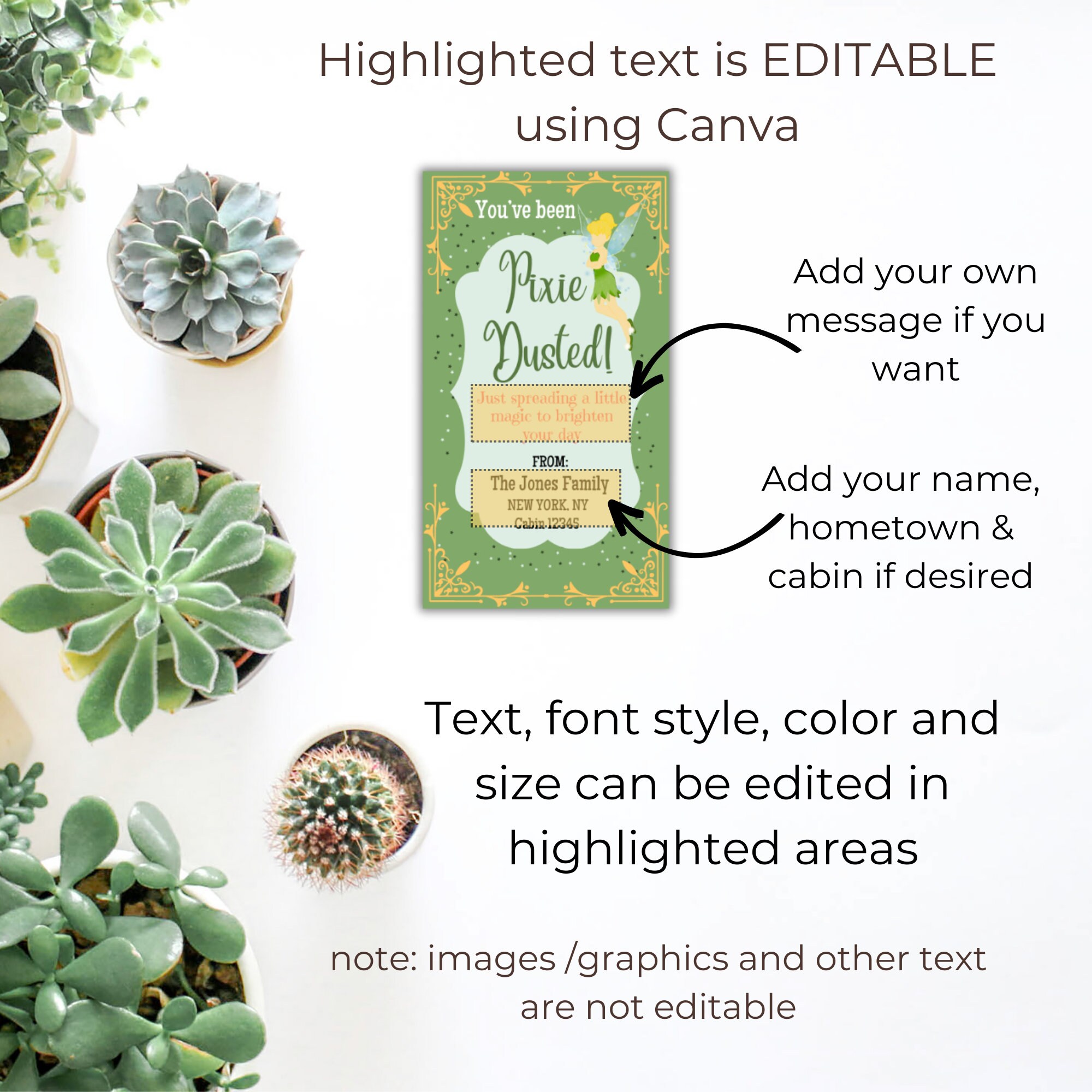 Editable Pixie Dust Tags, Printable Cruise Pixie Dust Tag, Printable ...