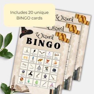 Wizard Bingo, Printable Wizard Party Game, Wizard Party Activity ...