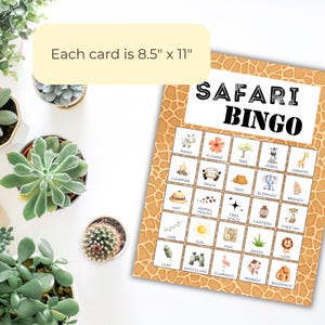 Safari Bingo, Printable Safari Birthday Game, Safari Party Activity ...