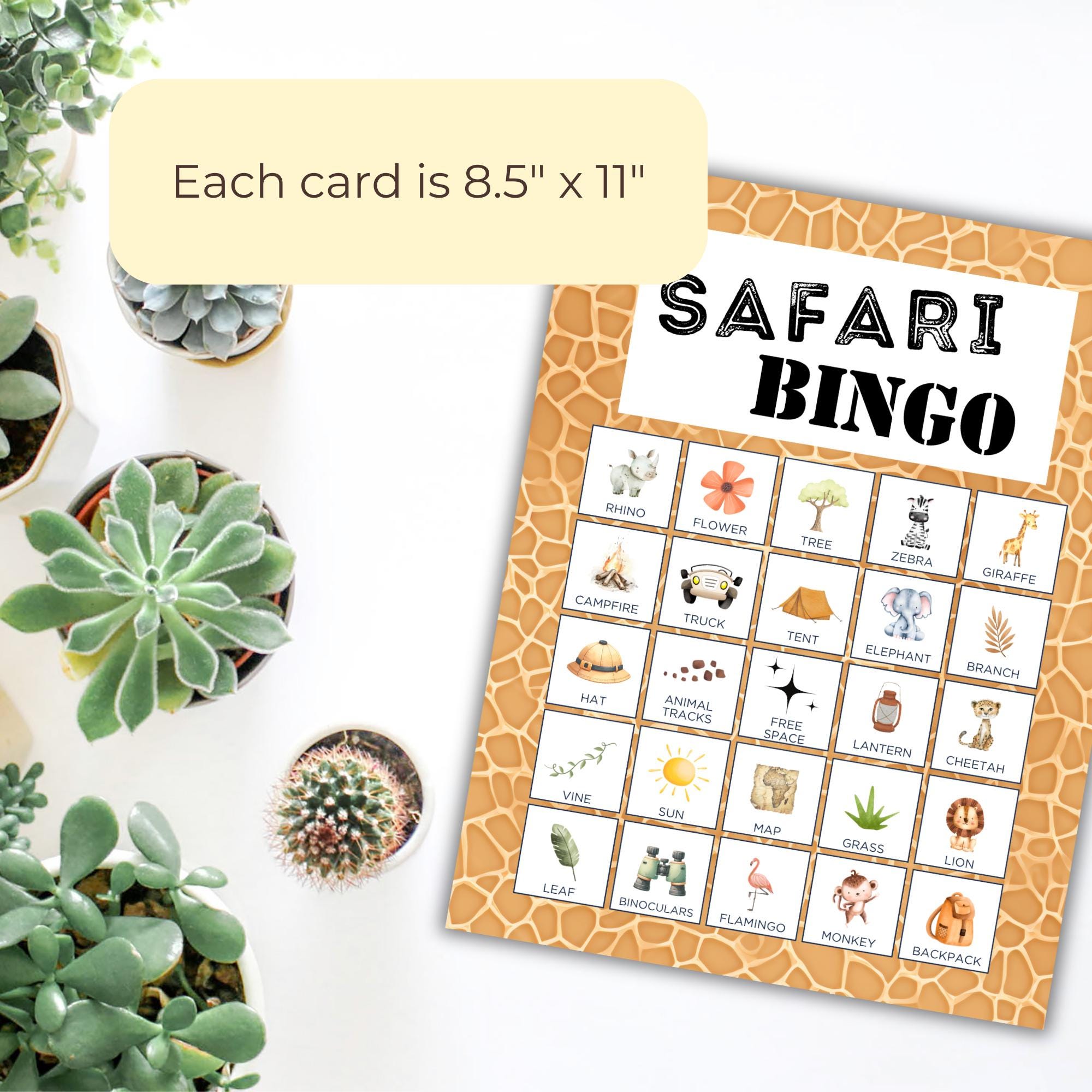 Safari Birthday Bingo, Printable Animal Birthday Game, Wild One Party ...