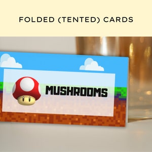 Editable Mario Party Food Label Cards, Printable Mario Food Tents ...
