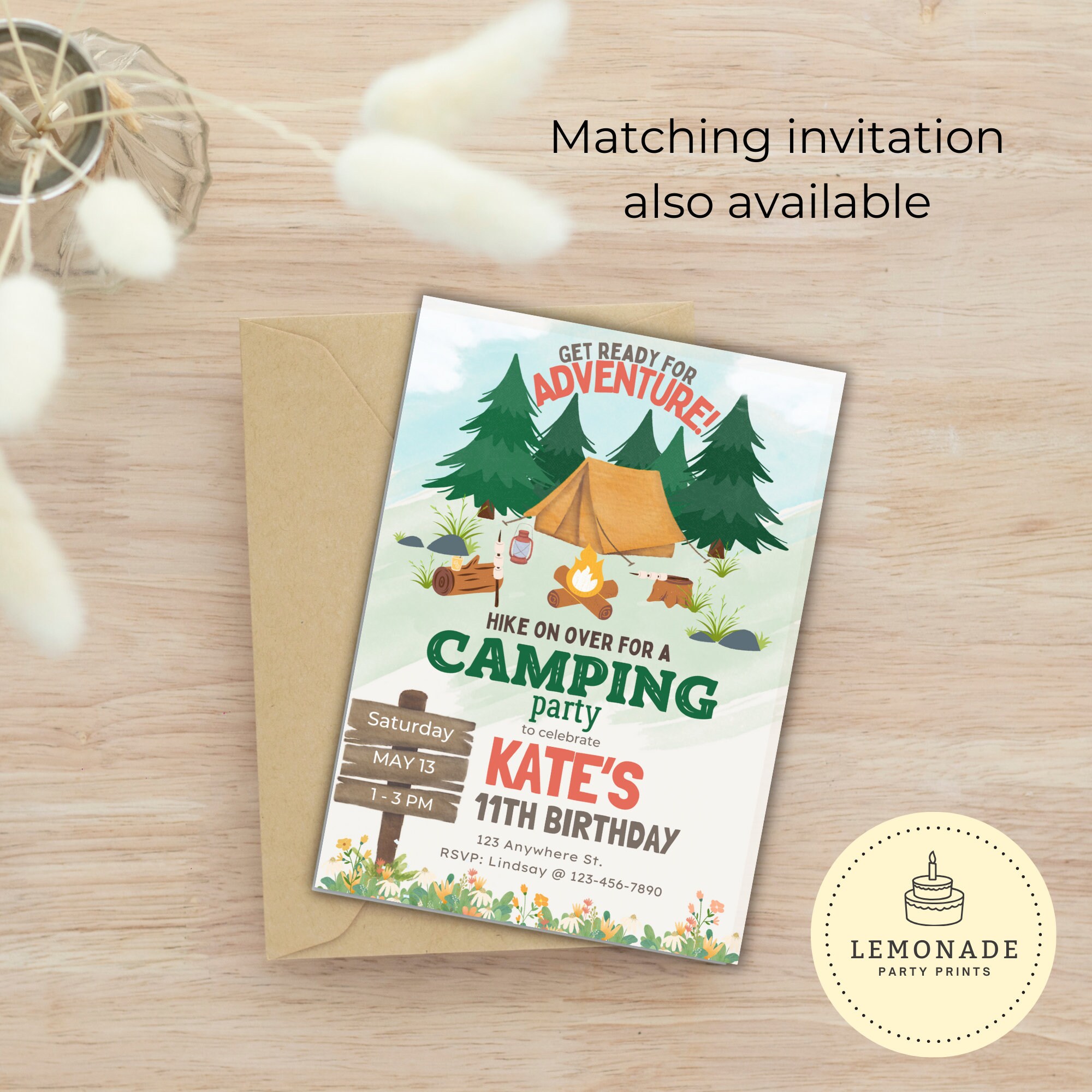 Editable Camping Party Welcome Sign, Printable Camping Birthday Welcome ...