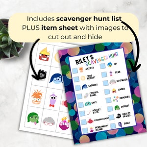 Personalizable Inside Out Scavenger Hunt, Printable Inside Out 2 Party ...