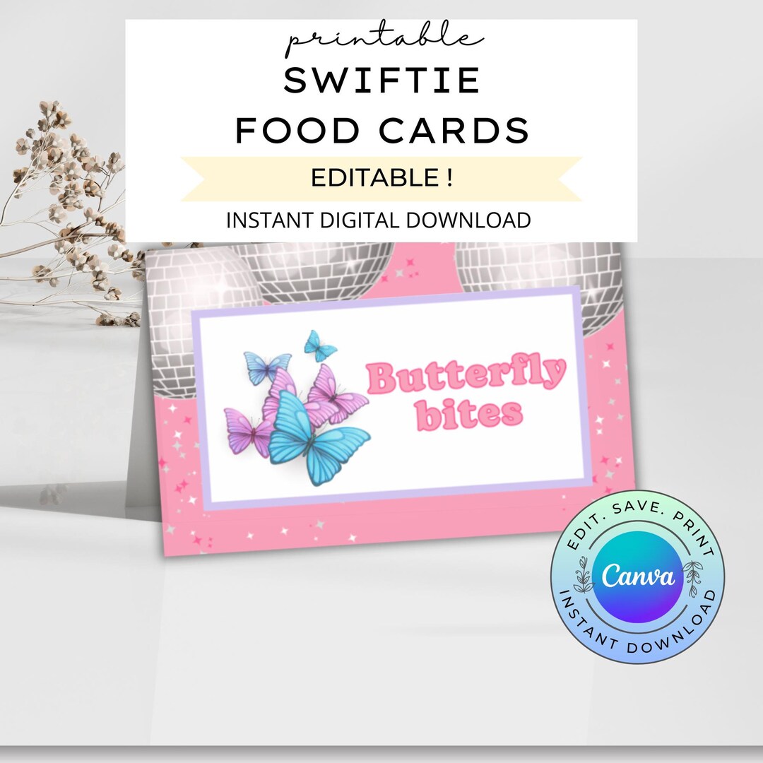 Editable Swiftie Food Cards, Swiftie Food Labels, Swift Party Food Tent ...