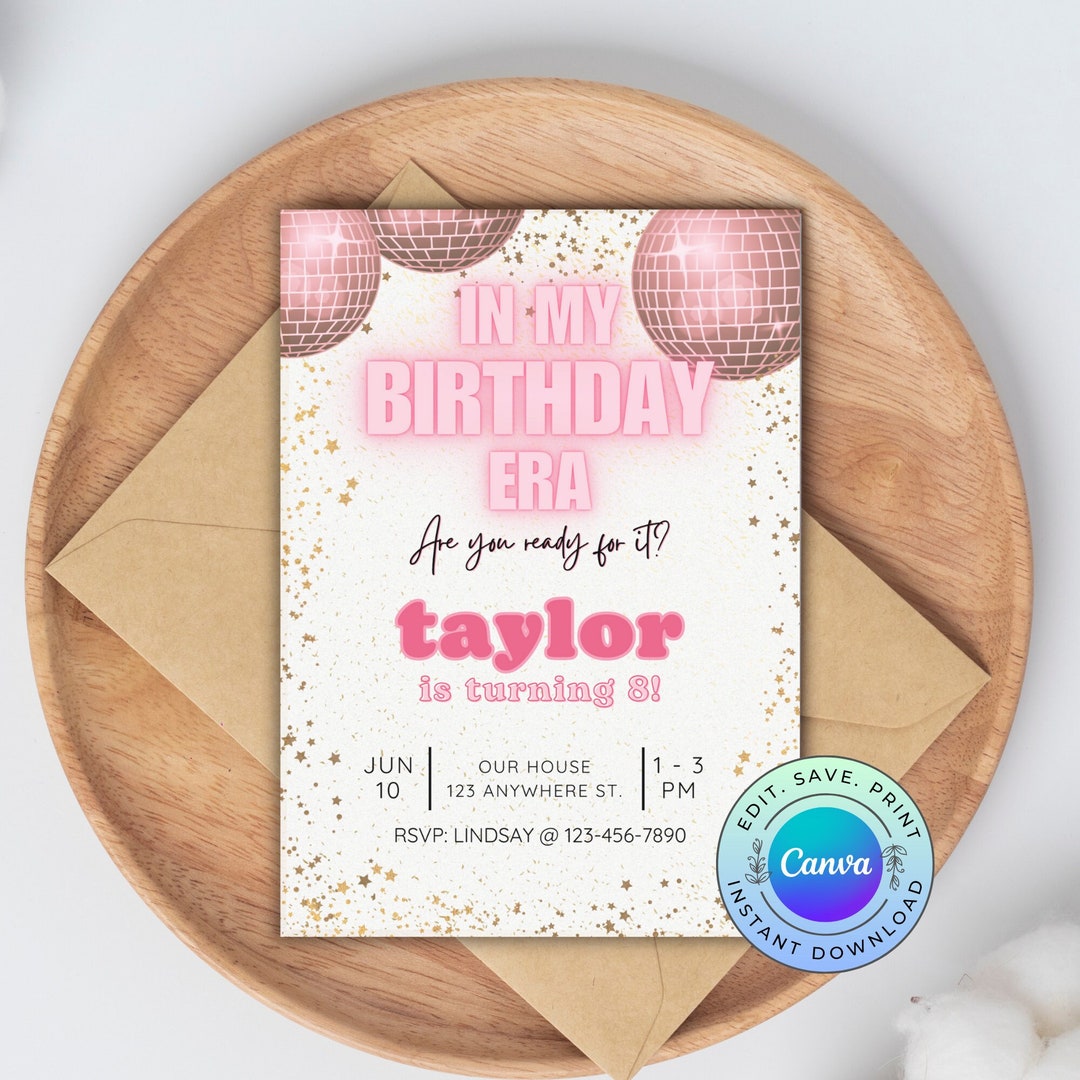 Editable Swiftie Birthday Invitation, Taylor Birthday Invitation ...