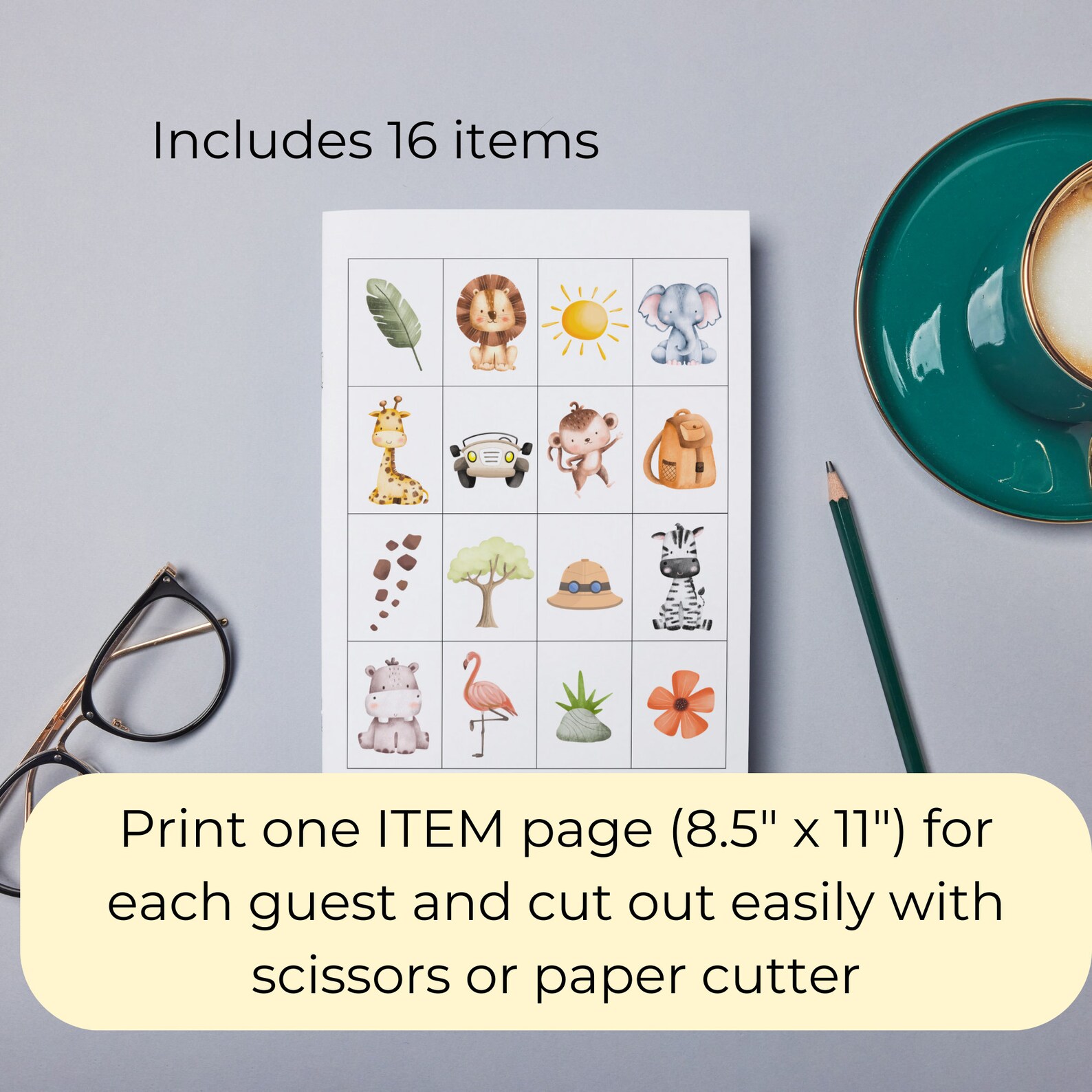 Personalizable Safari Scavenger Hunt, Printable Safari Animals Treasure ...