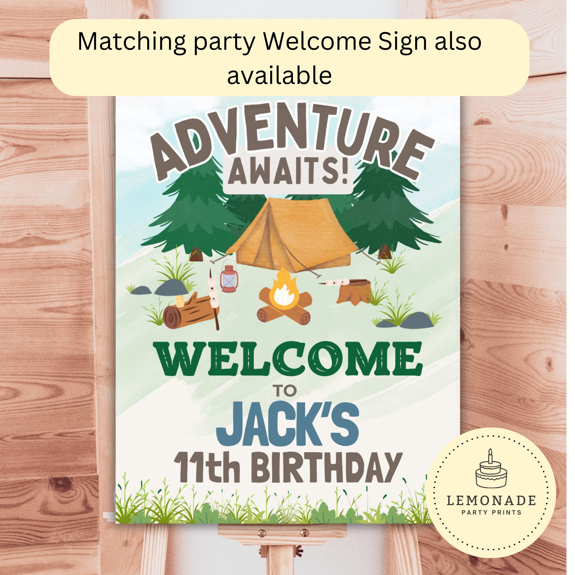 Editable Camping Birthday Invitation, Printable Camping Party Invite ...