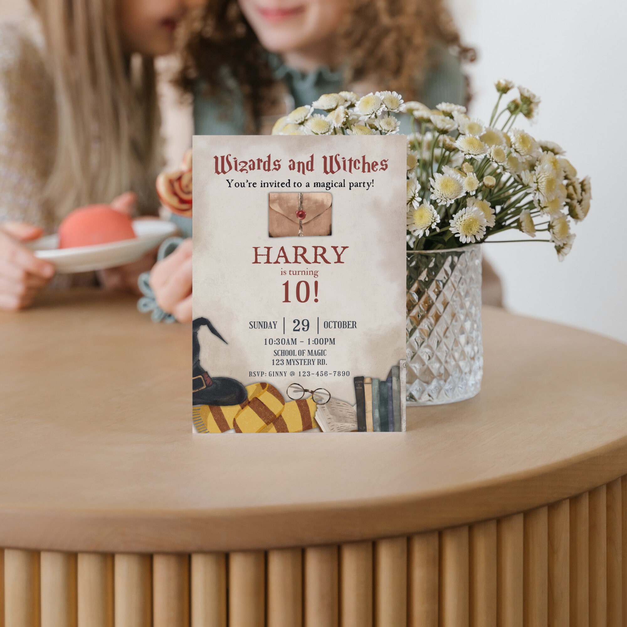 Editable Wizard Invitation, Printable Wizard Birthday Party Invite ...