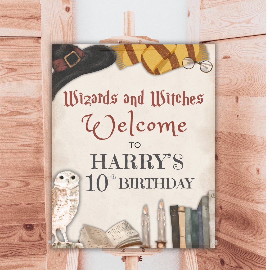 Editable Wizard Birthday Welcome Sign, Printable Wizard Party Welcome ...