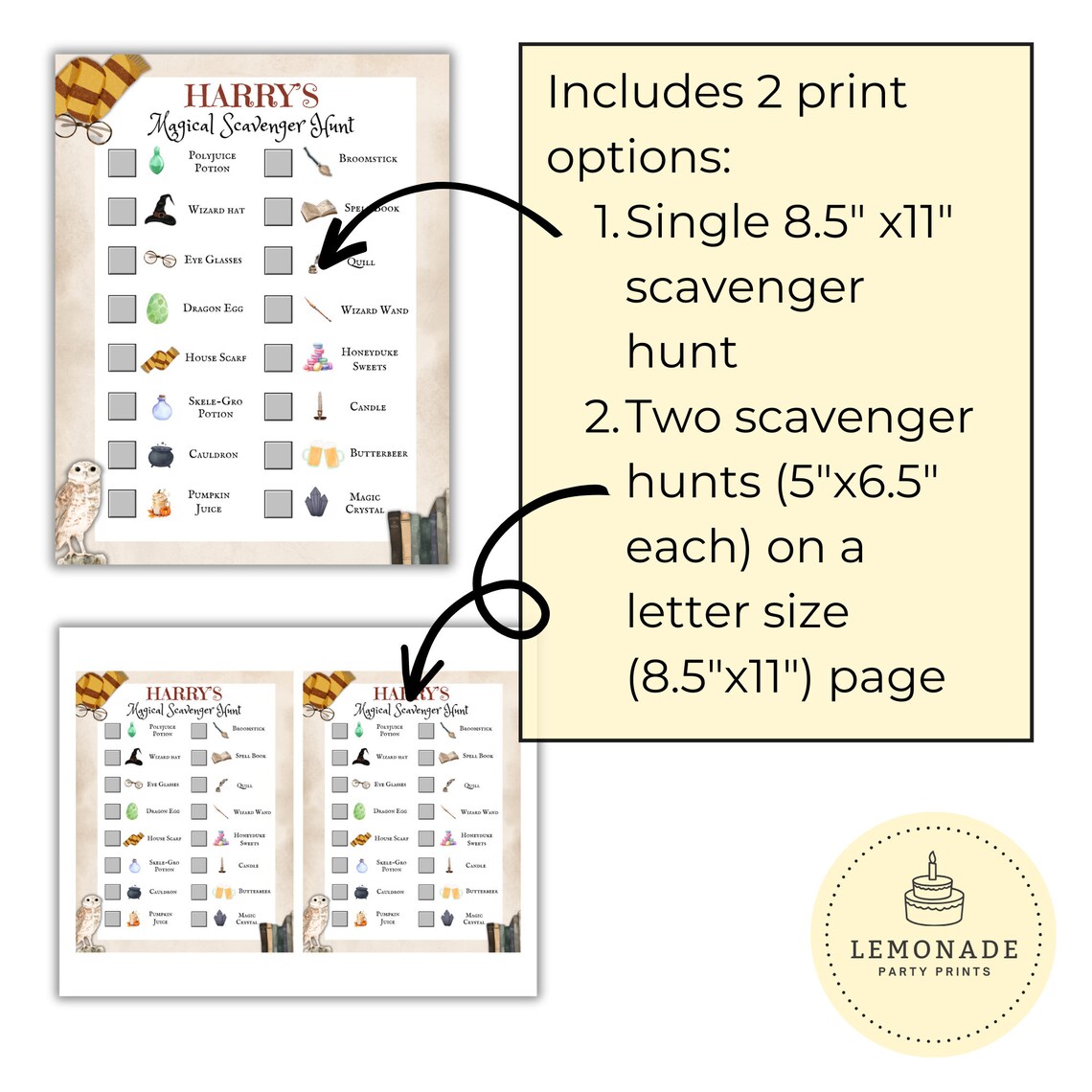 Personalizable Wizard Scavenger Hunt, Printable Magic School Scavenger ...