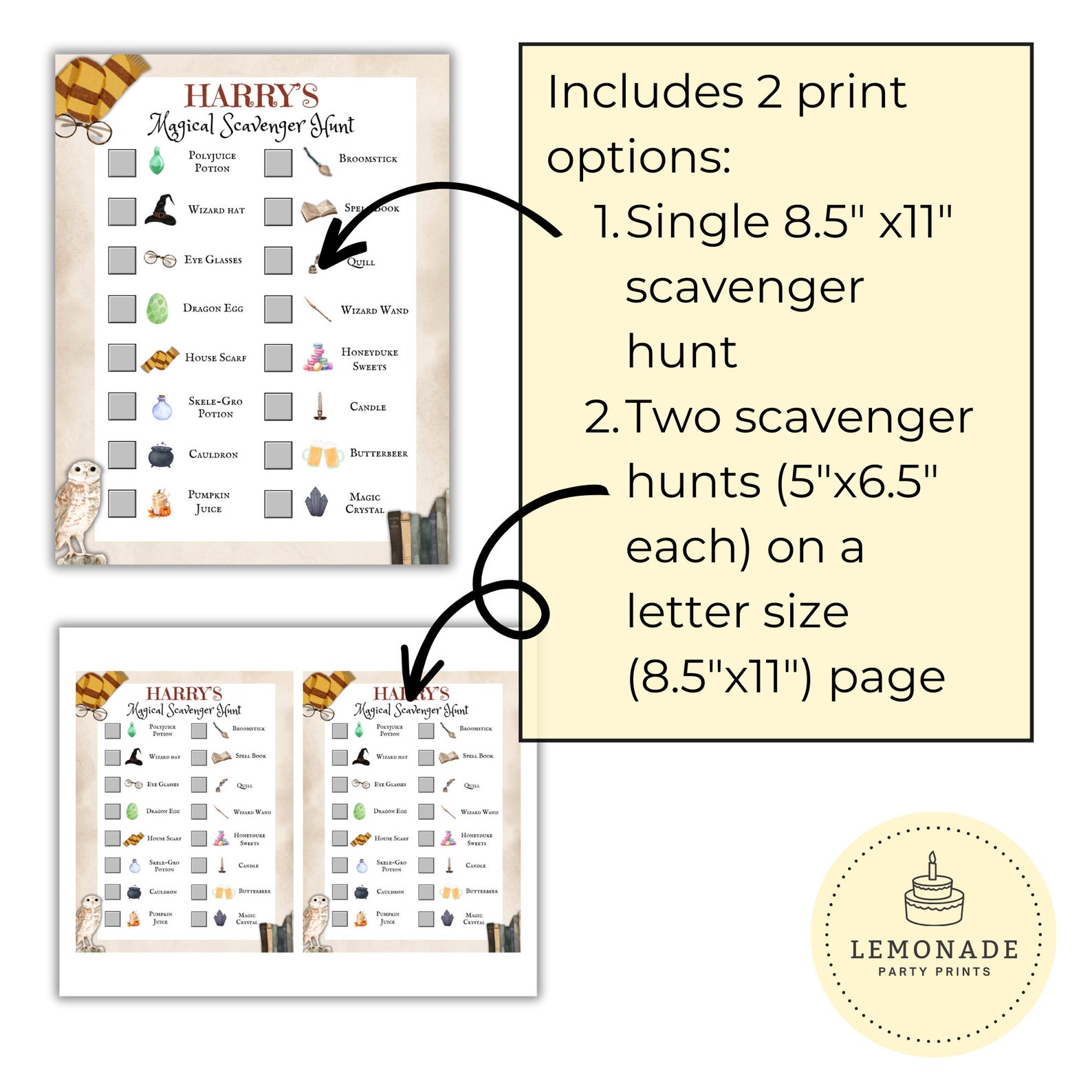 Personalizable Wizard Scavenger Hunt, Printable Magic School Scavenger ...