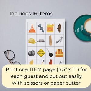 Personalizable Construction Party Scavenger Hunt, Printable ...