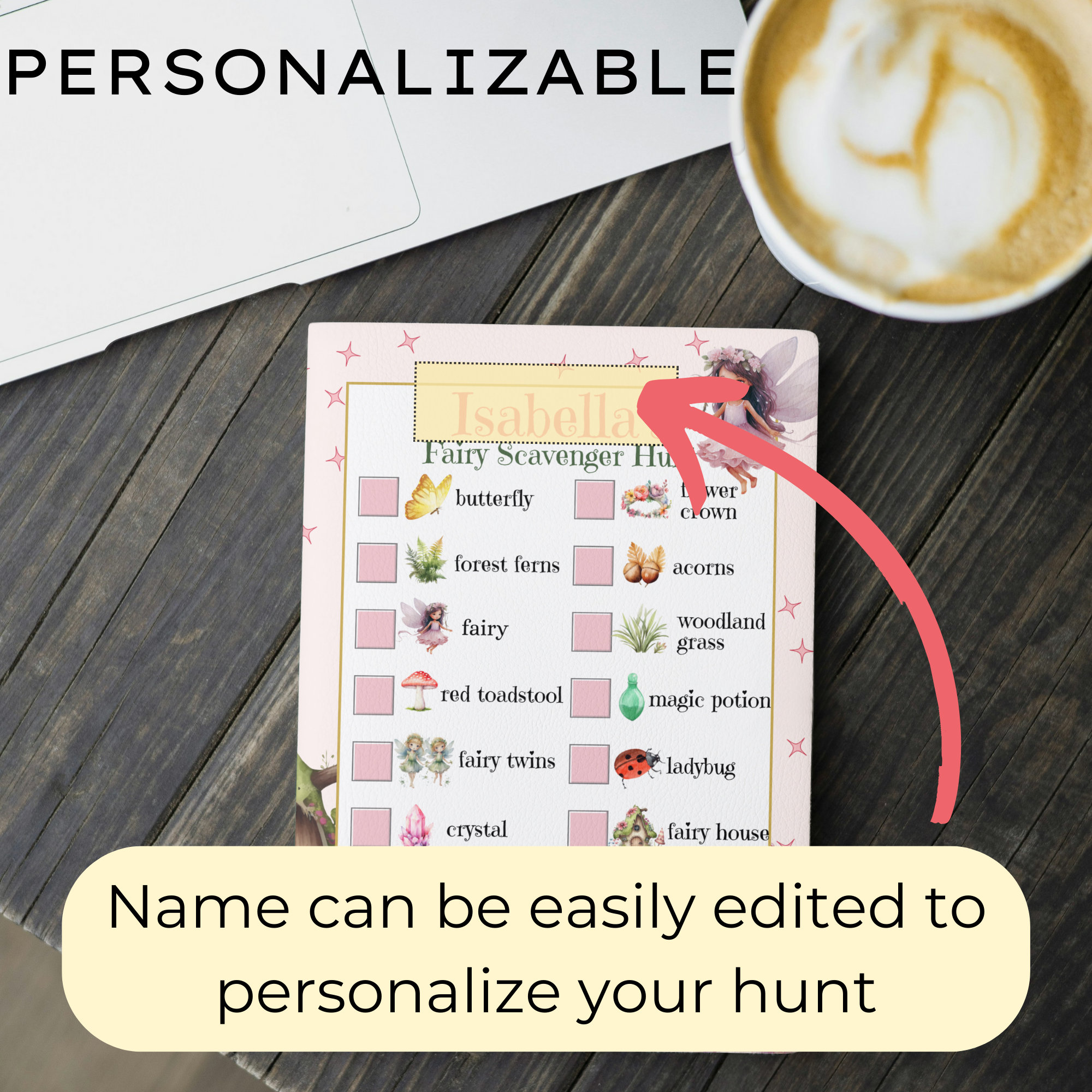 Personalizable Fairy Scavenger Hunt, Birthday Party Game (digital ...