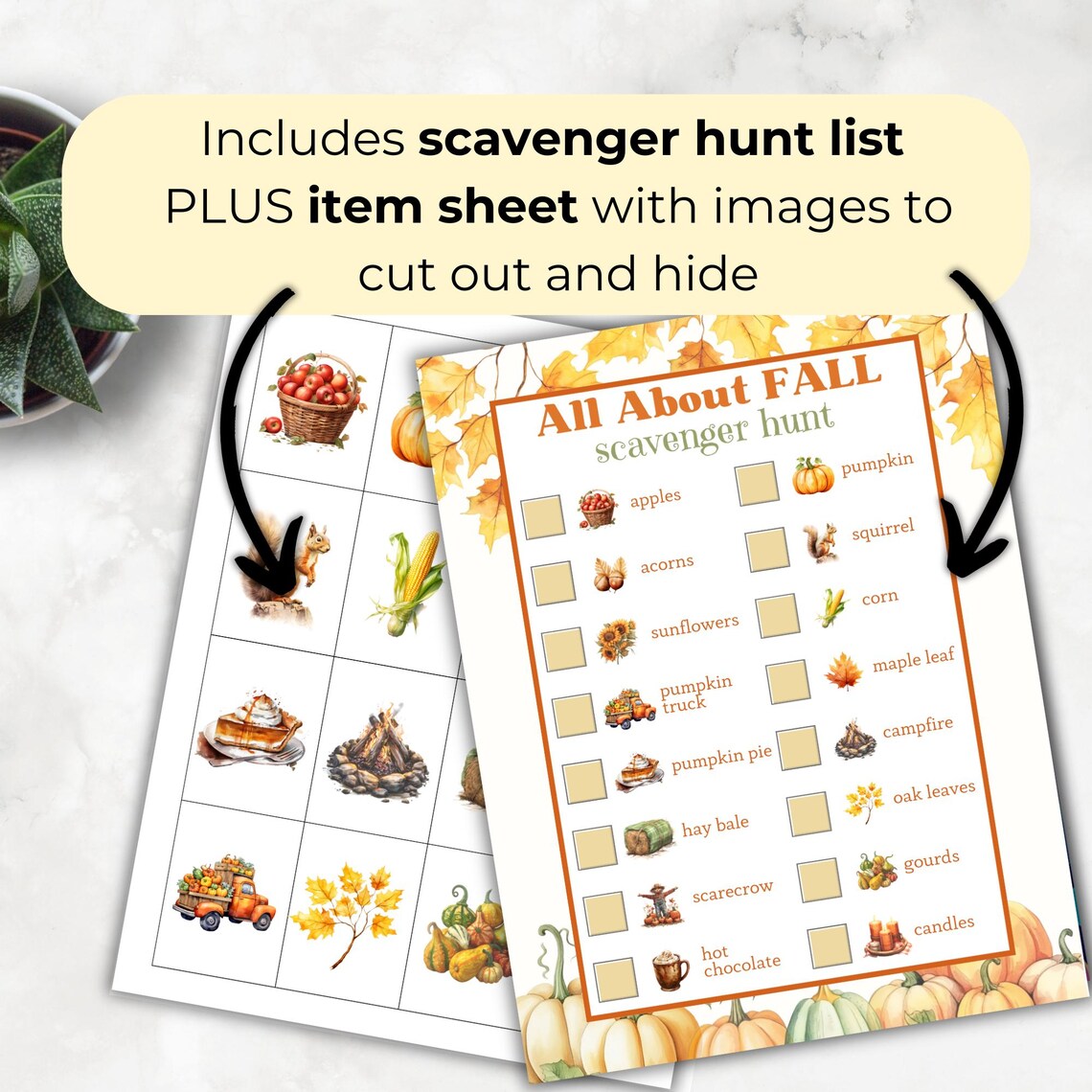 Fall Scavenger Hunt Printable Autumn Scavenger Hunt Thanksgiving Party ...