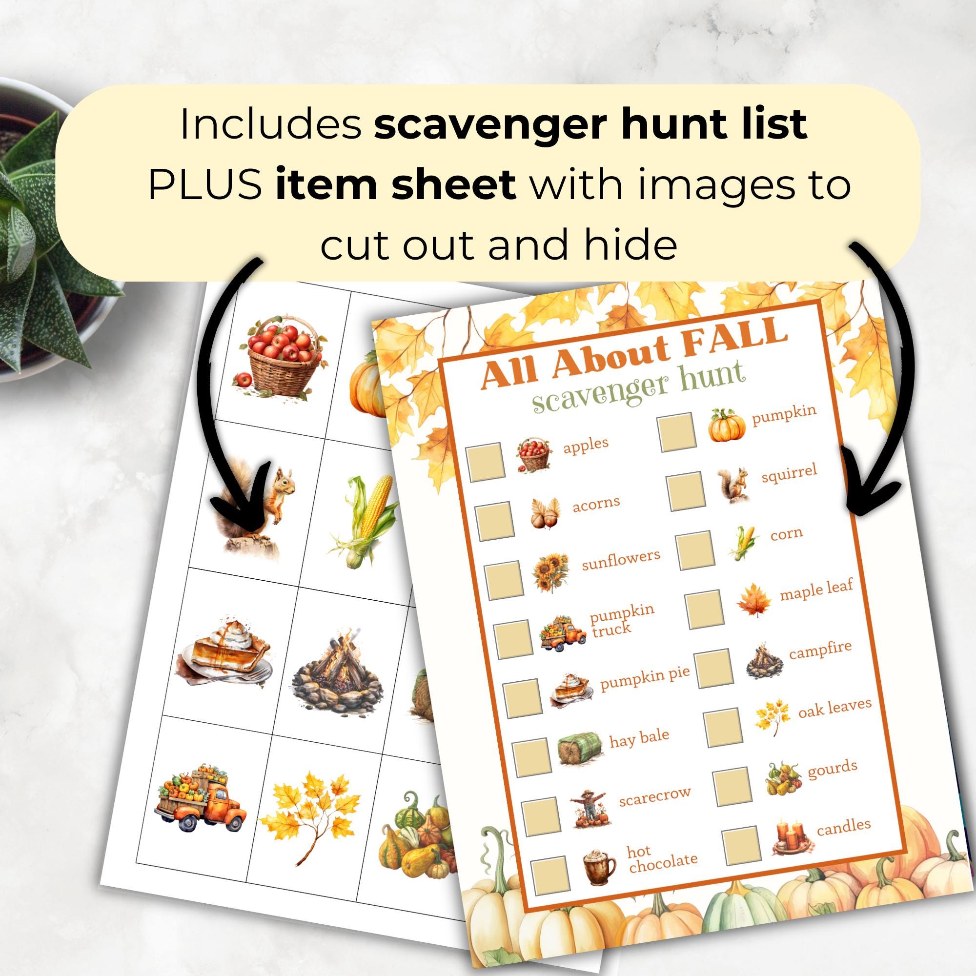 Fall Scavenger Hunt Printable Autumn Scavenger Hunt Thanksgiving Party ...