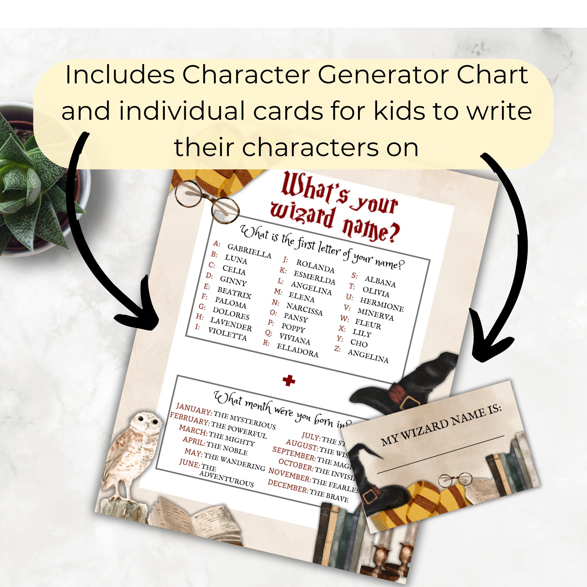 Wizard Name Generator, Printable Magic School Party Game, Wizard Party ...