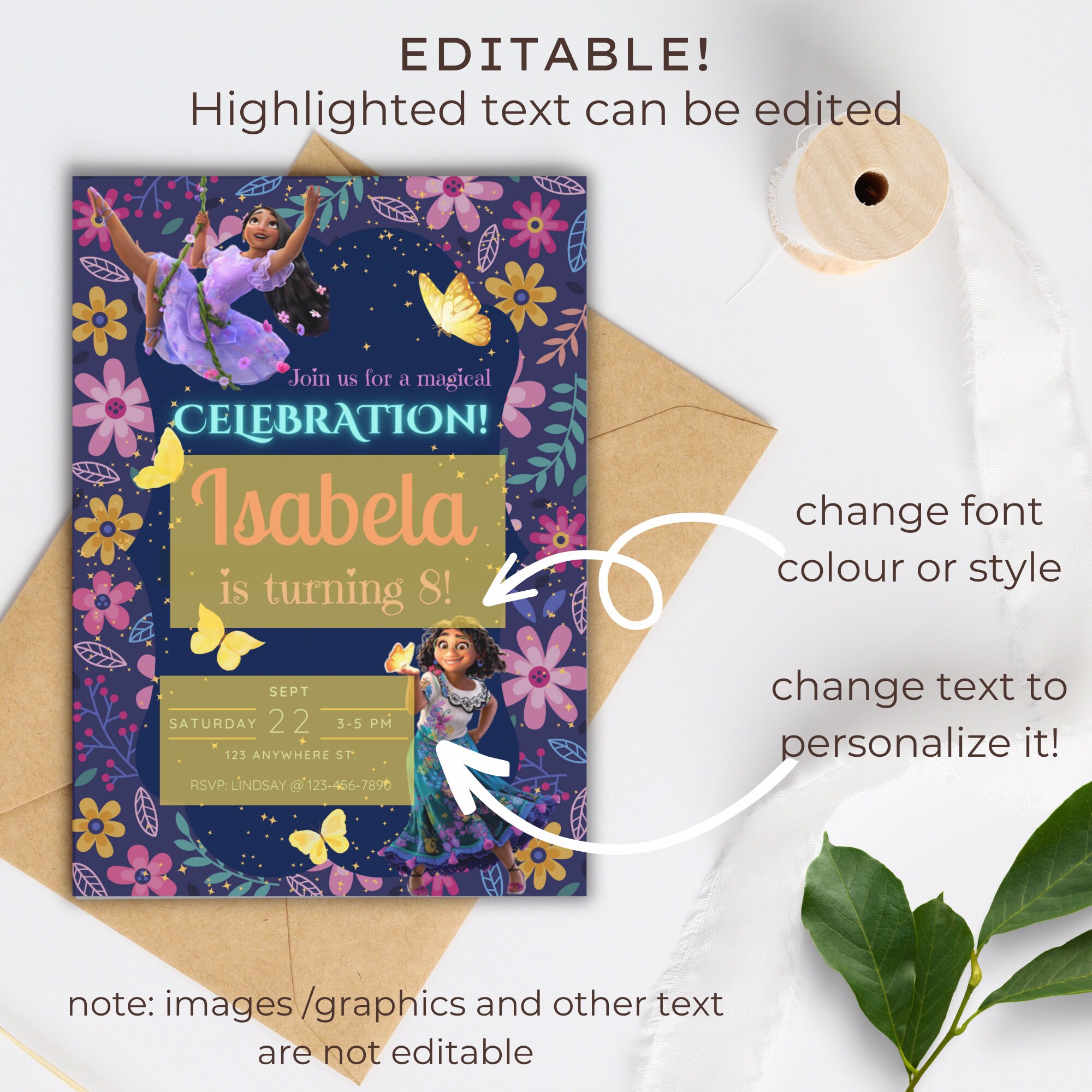 Editable Encanto Birthday Invitation, Printable Encanto Party Invite ...