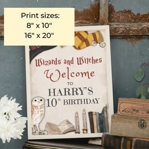 Editable Wizard Birthday Welcome Sign, Printable Wizard Party Welcome ...