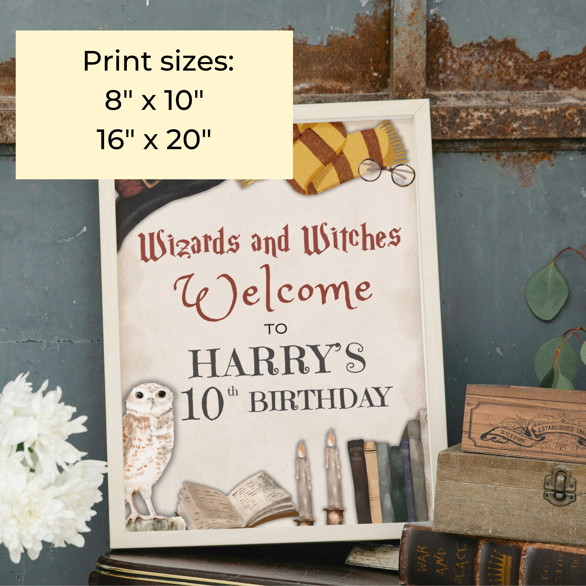 Editable Wizard Birthday Welcome Sign, Printable Wizard Party Welcome ...