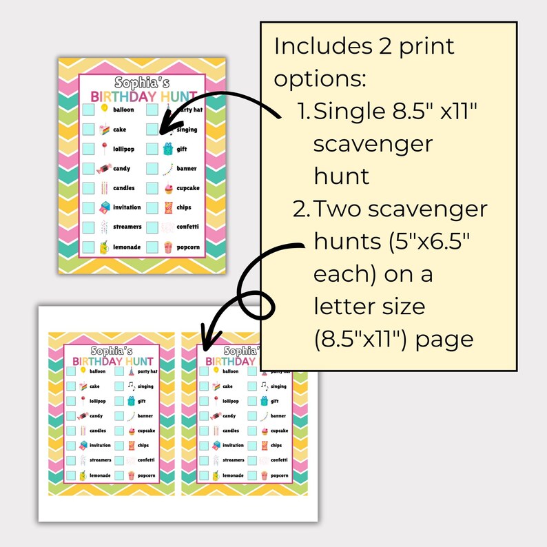 Personalizable Birthday Scavenger Hunt, Birthday Party Game, Birthday ...