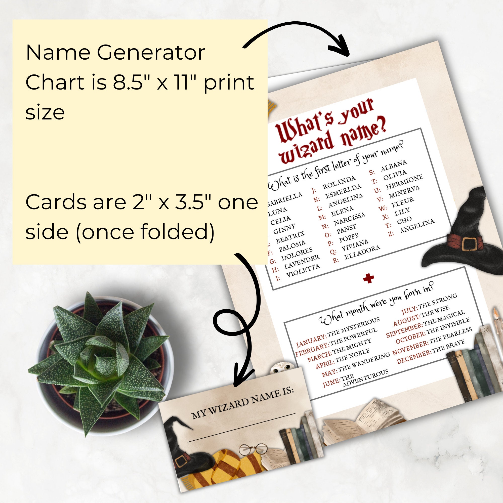 Wizard Name Generator, Printable Magic School Party Game, Wizard Party ...