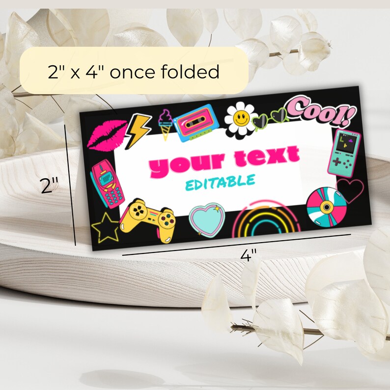 Editable 90s Food Labels, Printable 90s Party Food Cards, 90s Birthday ...