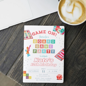 Editable Board Game Party Invitation, Printable Game Night Invite ...