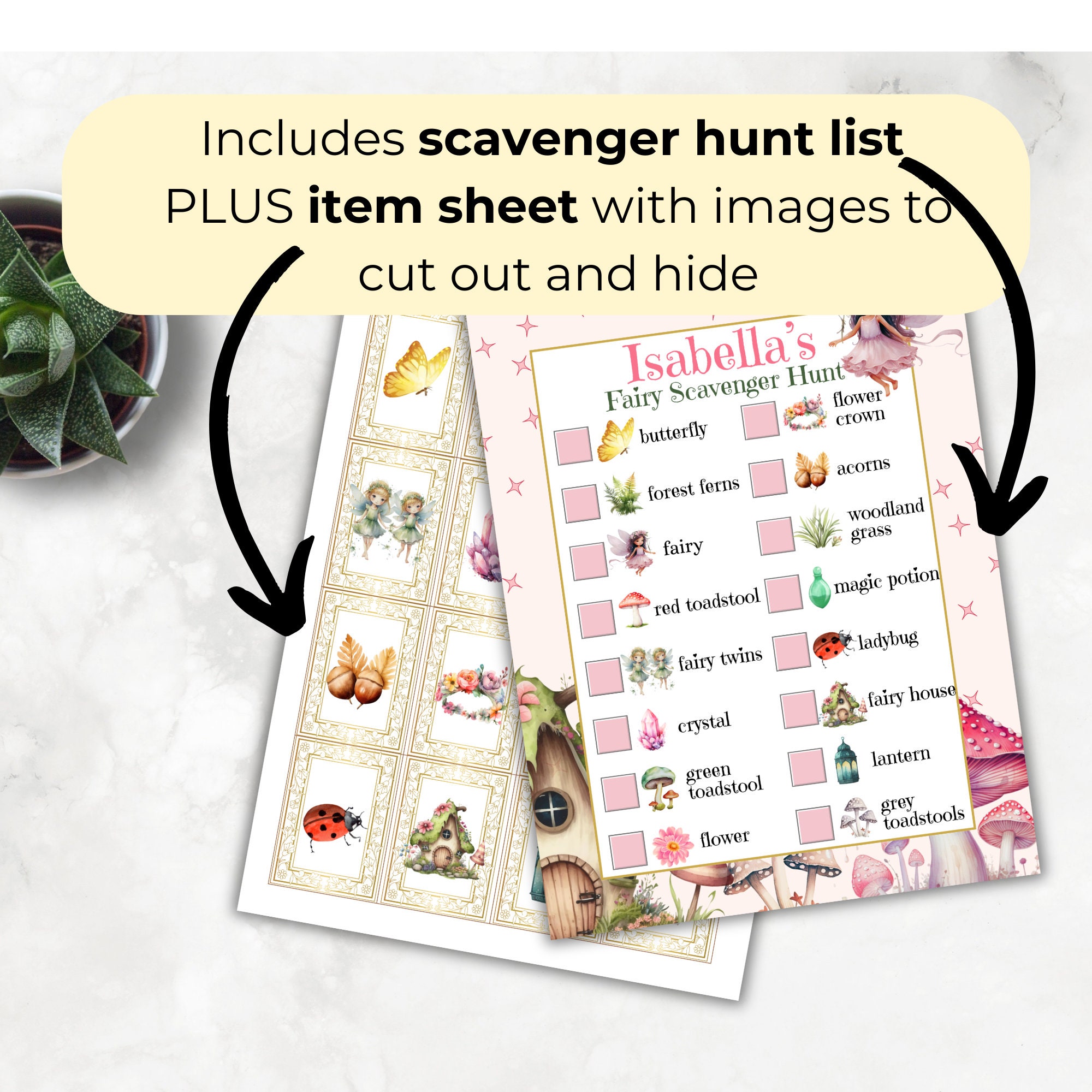 Personalizable Fairy Scavenger Hunt, Printable Fairy Garden Party ...