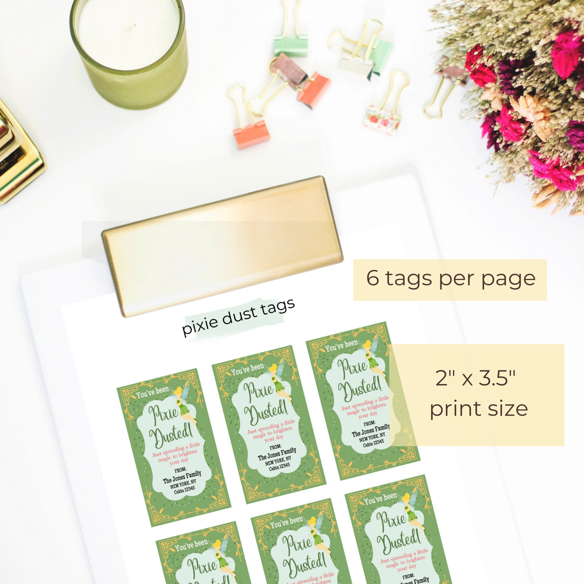 Editable Pixie Dust Tags, Printable Cruise Pixie Dust Tag, Printable ...