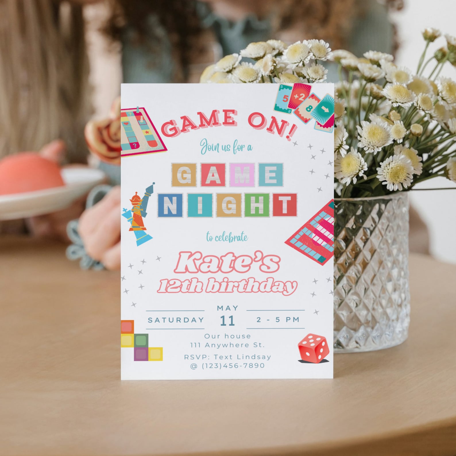 Editable Game Night Invitation, Printable Game Night Invite, Game ...