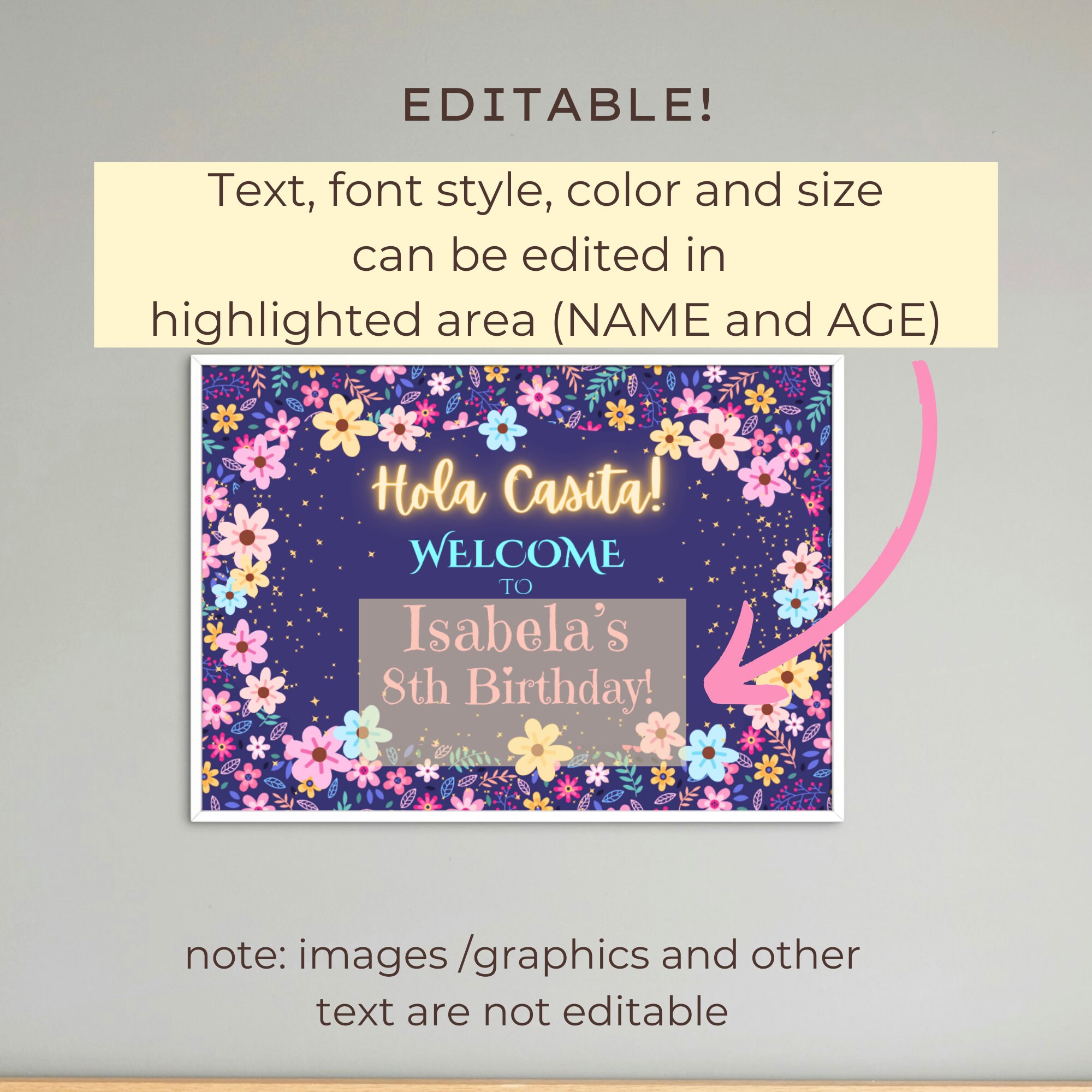 Editable Encanto Welcome Sign 24x18, Printable Encanto Party Sign ...