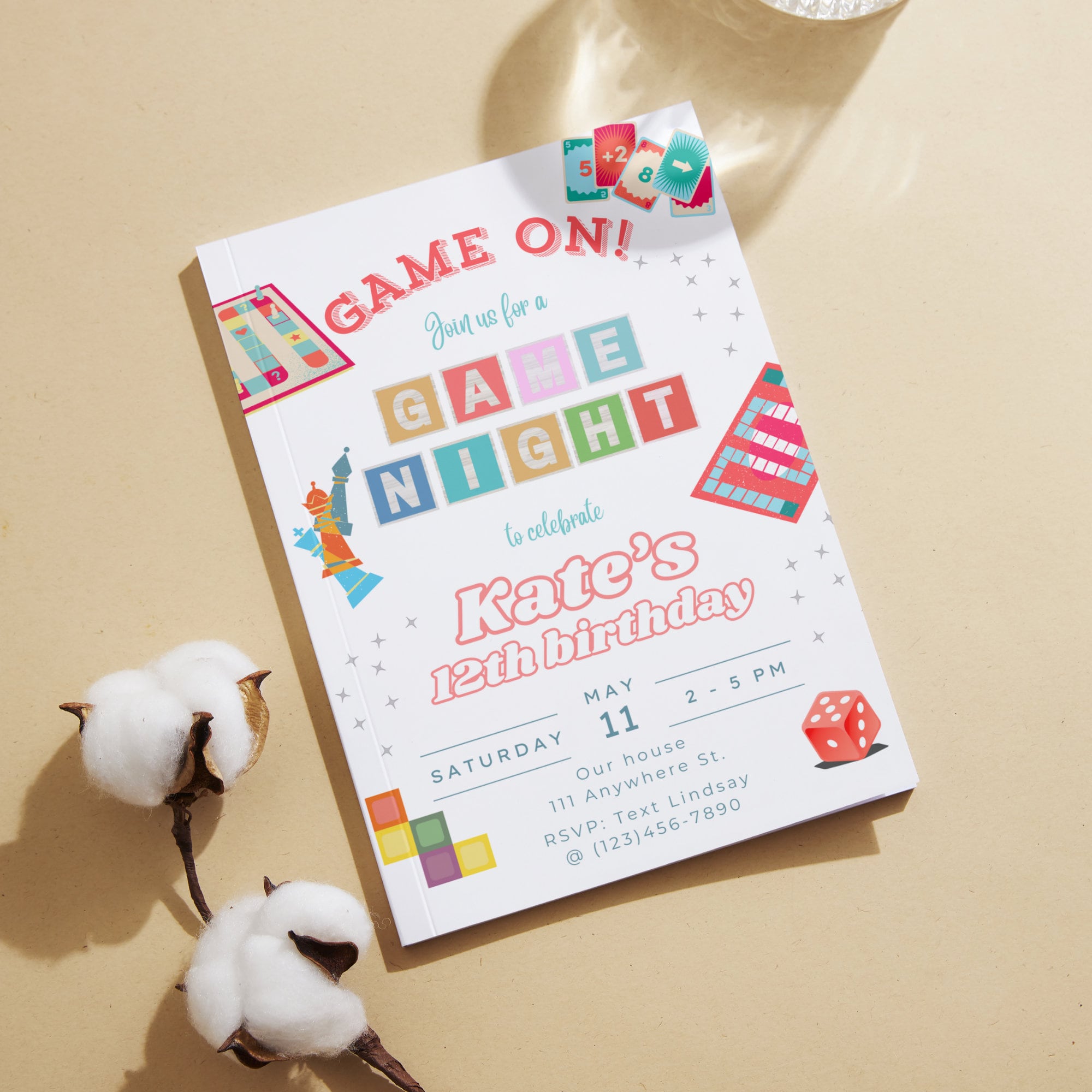 Editable Game Night Invitation, Printable Game Night Invite, Game ...