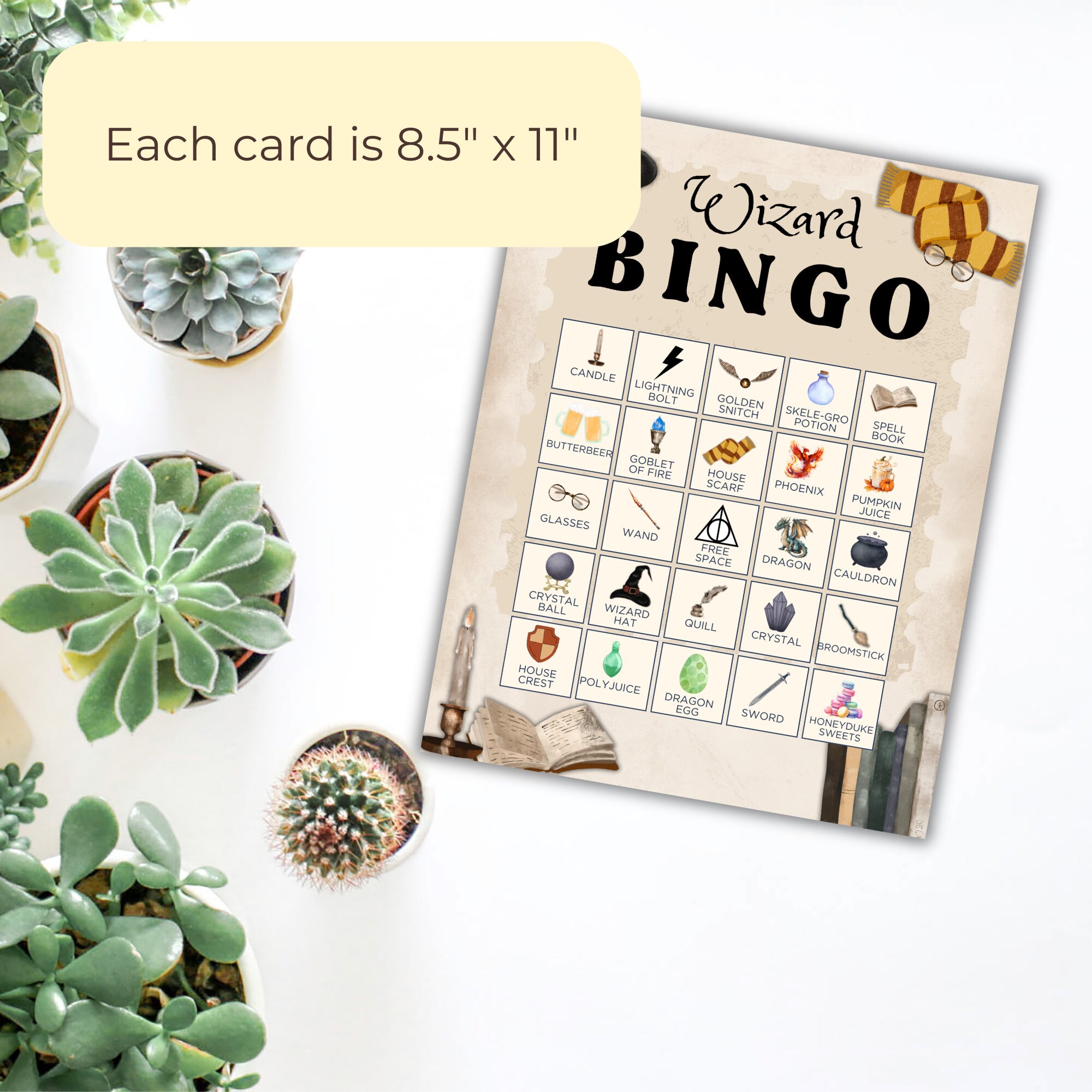 Wizard Bingo, Printable Wizard Party Game, Wizard Party Activity ...