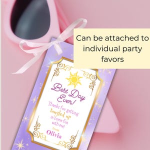 Rapunzel Favor Tag, Editable Rapunzel Gift Tag, Printable Rapunzel ...