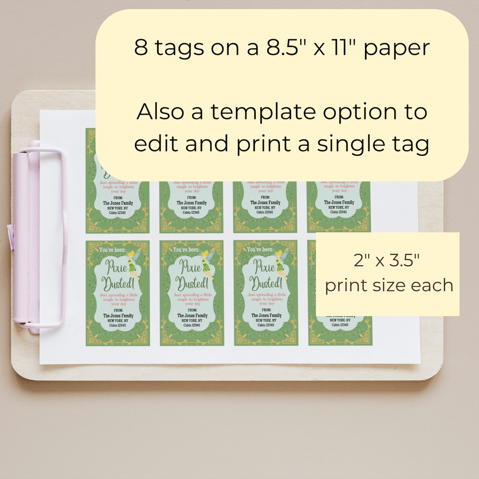 Editable Pixie Dust Tags, Printable Cruise Pixie Dust Tag, You Have ...
