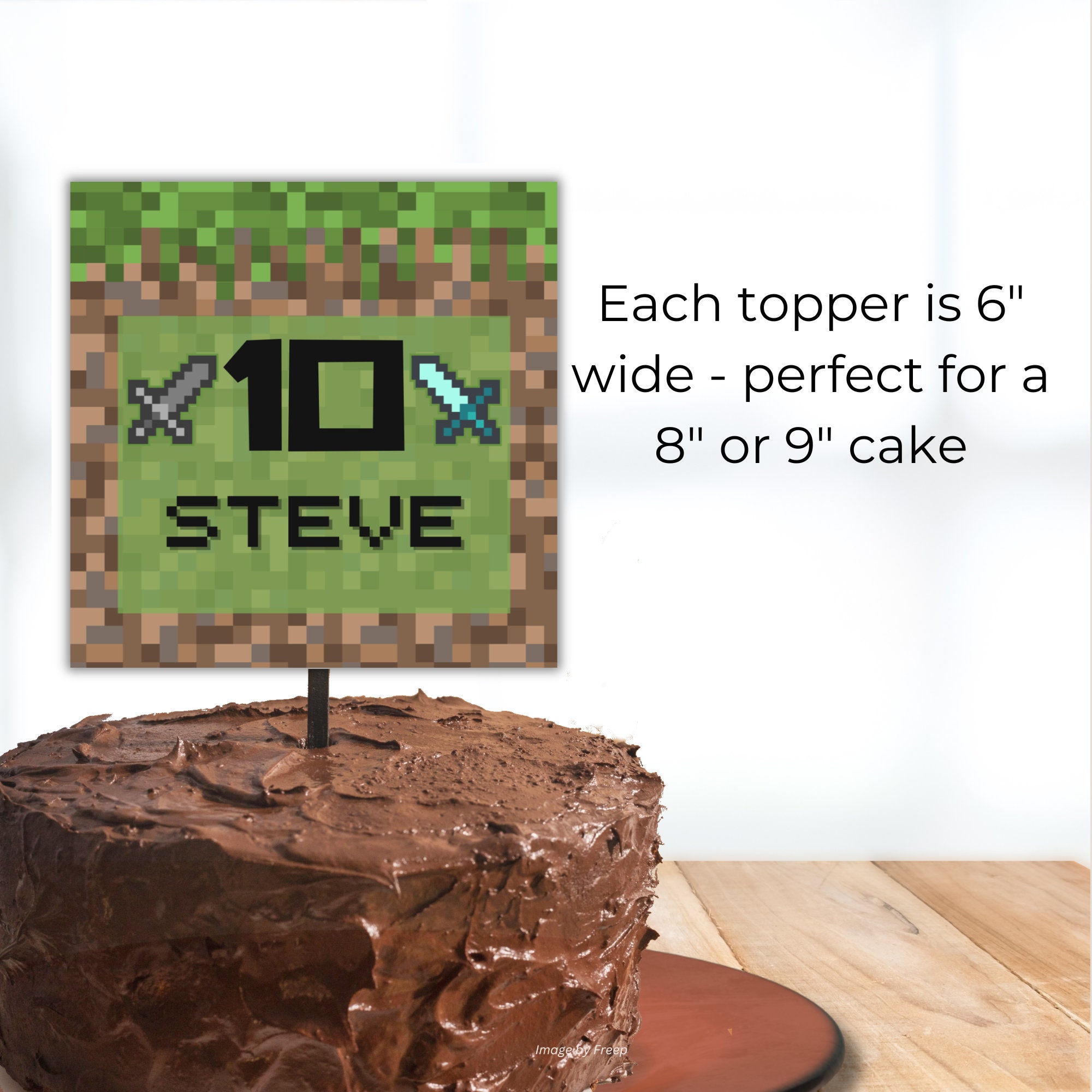 Editable Pixel Craft Cake Topper, Printable Pixel Craft Topper ...
