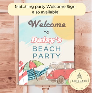 Editable Beach Bash Invitation, Printable Beach Themed Birthday Invite ...